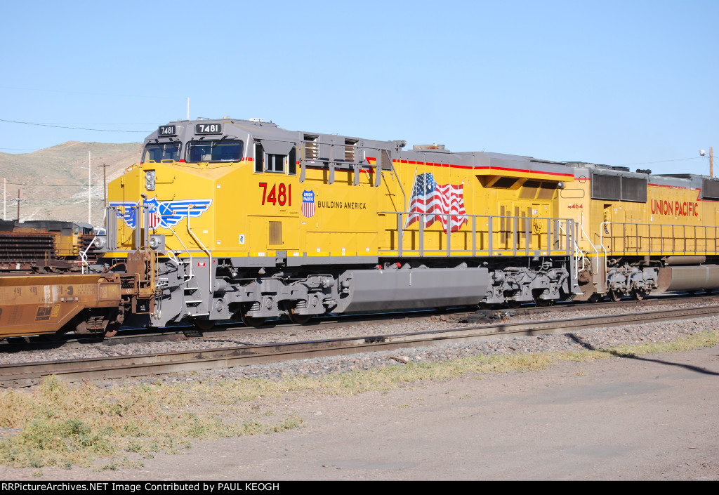 UP 7481 passes me by as she starts the pull up the Grade out off the UP Depot.